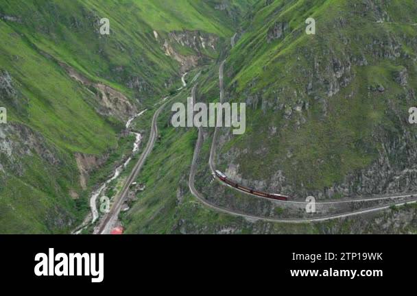 Nariz del Diablo, devils nose, a famous railroad track in the andes of Ecuador, so steep, it has ...