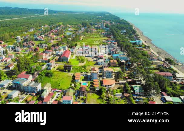 Drone drone over beach Black Magnetic Sands in Ureki and Magnetiti ...
