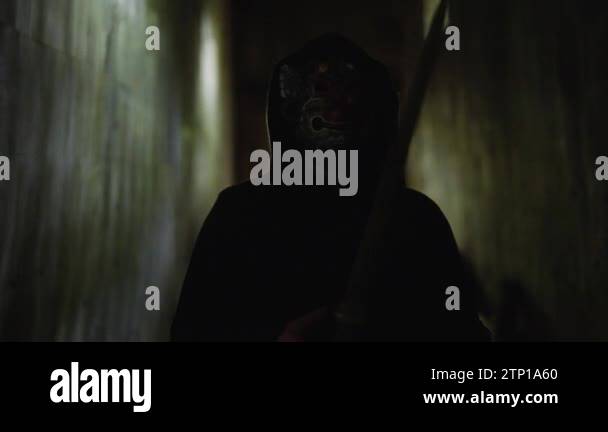 A demon walking while doing sword play in a secluded place Stock Video ...