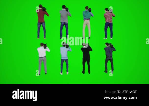 3D animation of cameramen filming on the coast of Europe Africa America ...