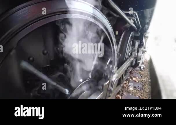 Historical Steam Engine Train locomotive Driving on railroad tracks ...