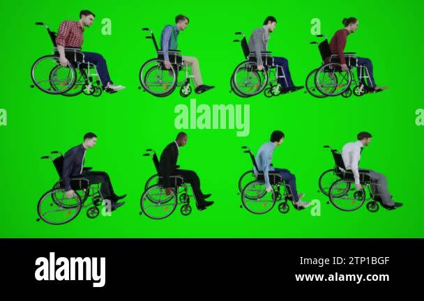 Eight dimensional 3D animation of a wheelchair teacher moving in a ...