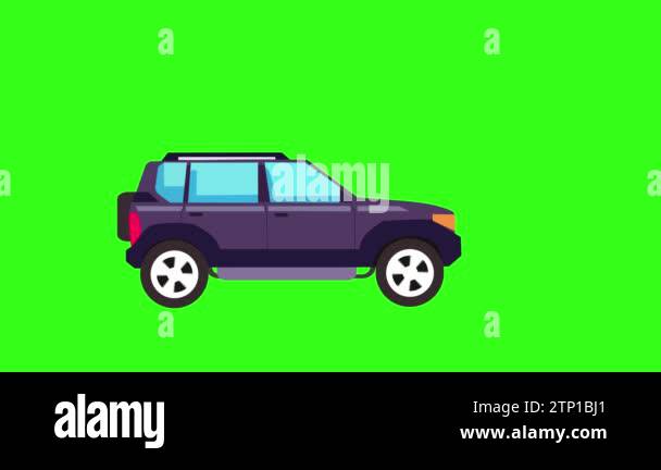 Purple SUV car moving animation on green screen Stock Video Footage - Alamy