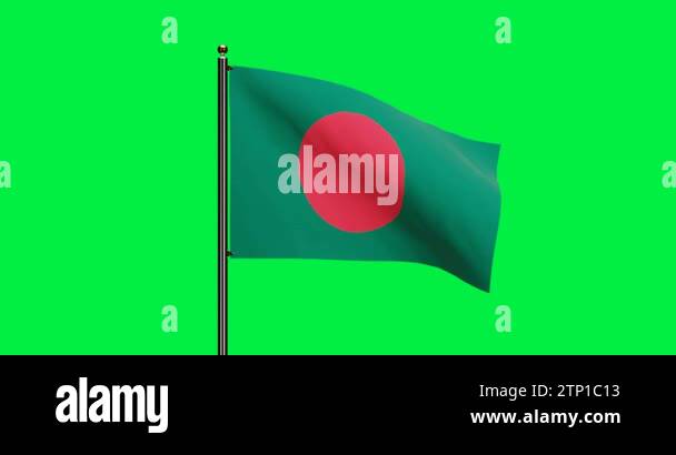 3D Rendered Bangladesh National Flag Waving Animation with Realistic ...