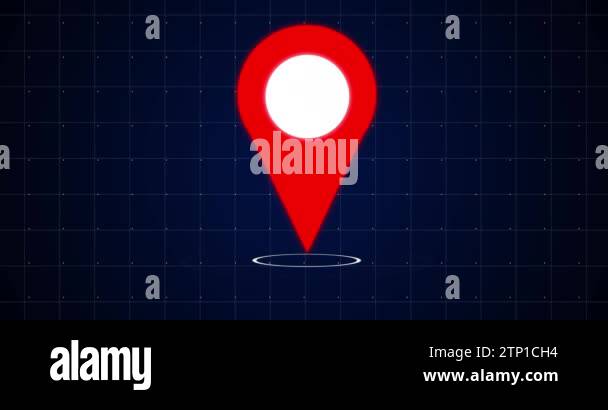 Location marker 2D animation in 4K Alpha channel. Pinpointer marked on ...