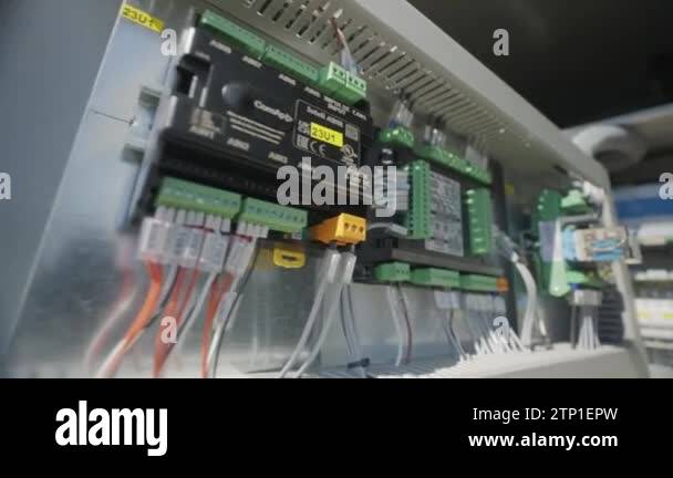 Electrical panel of an industrial generator. Distribution board of the ...