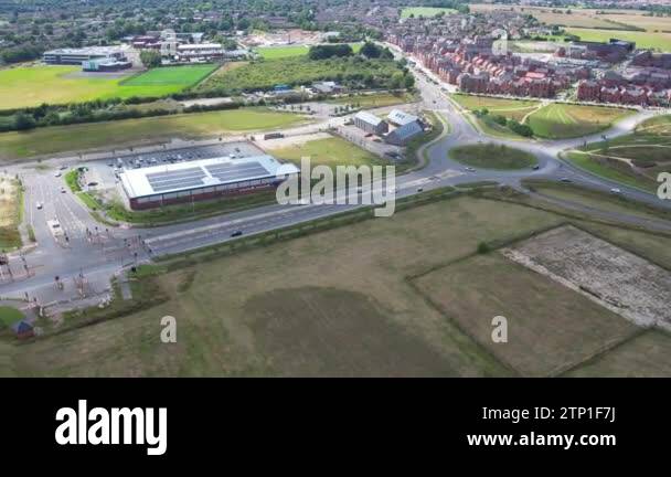 High Angle View of British Motorways and Highways Services Station on ...
