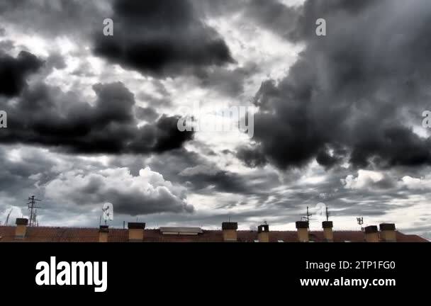Terrible cumulonimbus clouds, thunderclouds are vertically developed convective clouds in the ...
