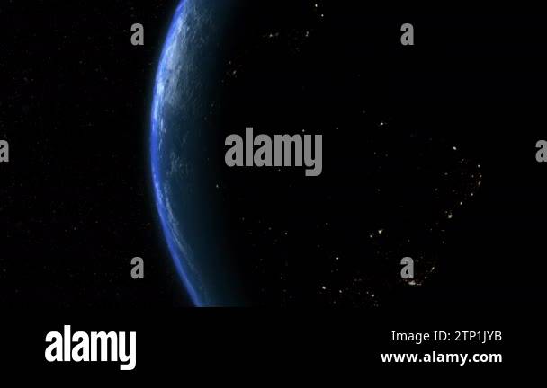 A cinematic simulation dropping out of light speed approaching planet ...