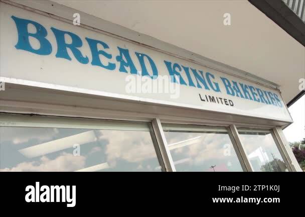 bread king bakeries limited sign writing caption text storefront with ...