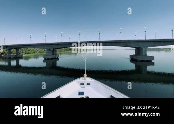 Niles Bridge Crossing: Cruise Ship Sunrise. High quality 4k footage ...