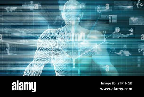 Advanced Medical Science with Human Body Mesh Transforming Stock Video ...