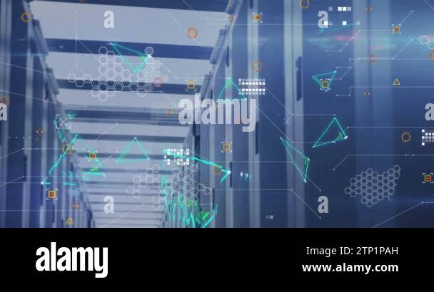 Animation of connected dots forming shapes and circuit board pattern ...