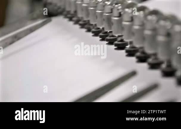 Print sheets loading in offset printing press machine Stock Video ...