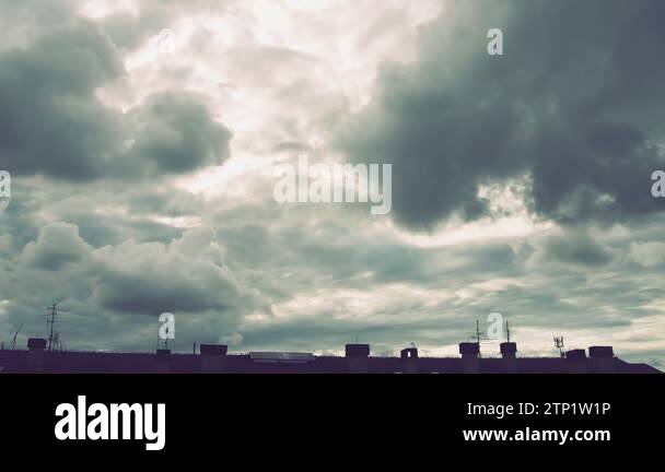 Terrible cumulonimbus clouds, thunderclouds are vertically developed convective clouds in the ...