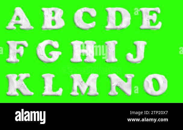animated paper cutout font isolated on chroma key green screen ...