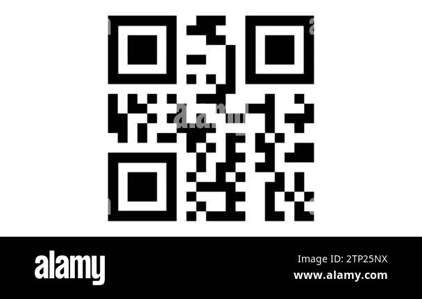 QR code being scanned with a red laser. Seamless looping animation of ...