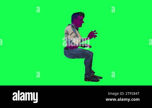 3d animated purple space man gambling and throwing dice from left angle ...