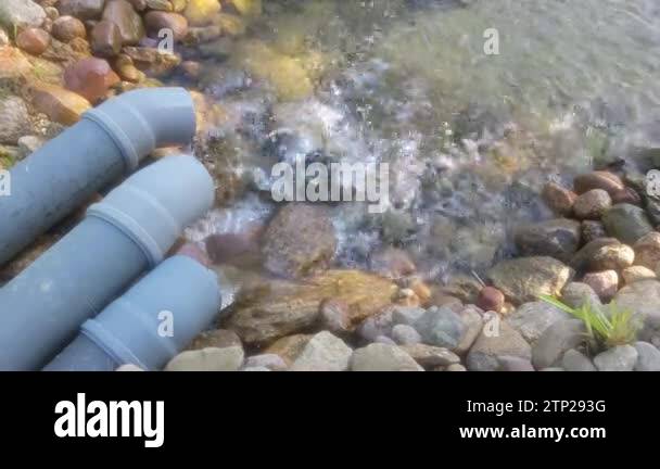Fresh drinking water from the artesian well comes through a water pipe ...