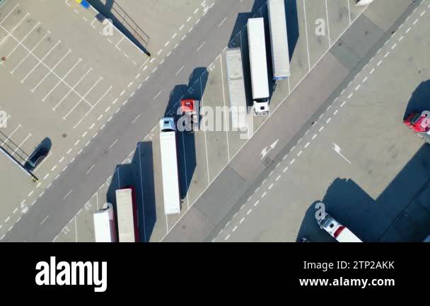 Aerial view of distribution center, drone photo of industrial logistics ...