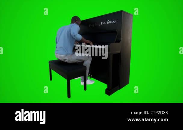3D animation of an artist playing the piano in a restaurant from three ...