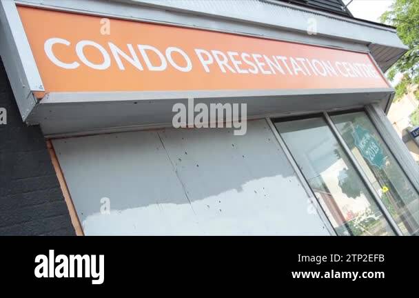 condo presentation centre center horizontal rectangle red white silver ...