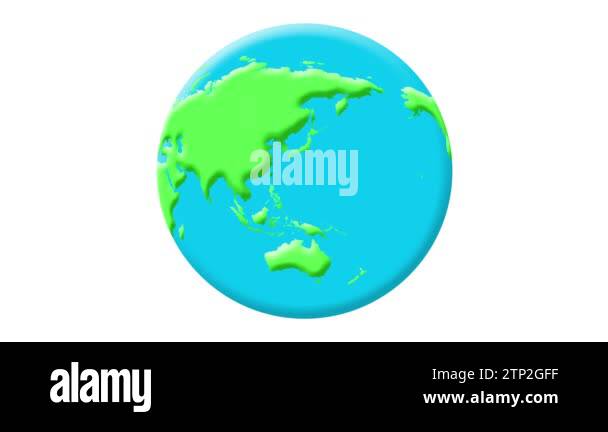 Rotating globe map animation with green and blue cyber hacker globe ...
