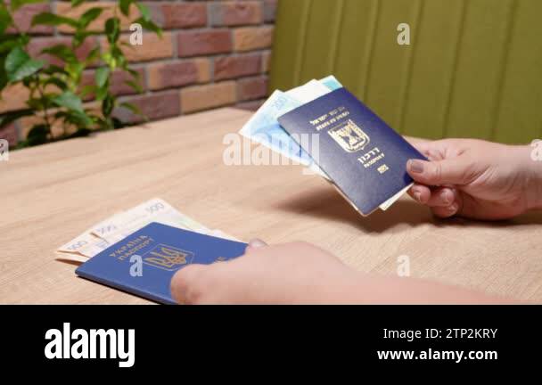 Passport of a citizen of Israel and passport of a citizen of Ukraine ...