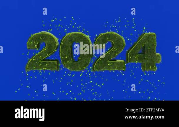 2024 Happy New year text effect Title Trailer animation green. 2024 ...