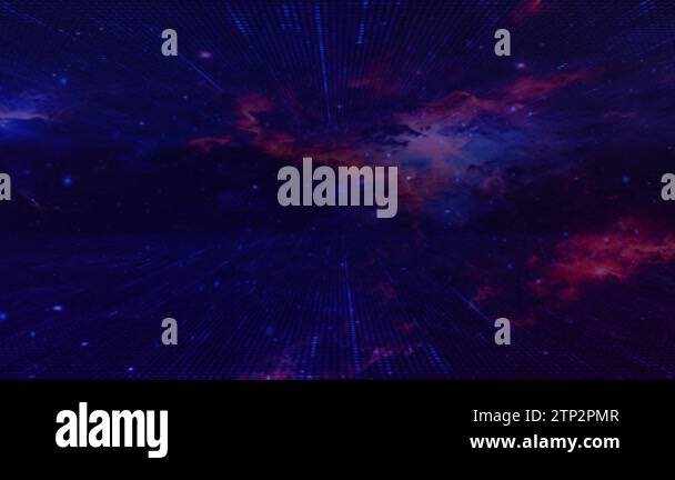 Flight in space with simulation of galaxies and nebulae. Space flight ...