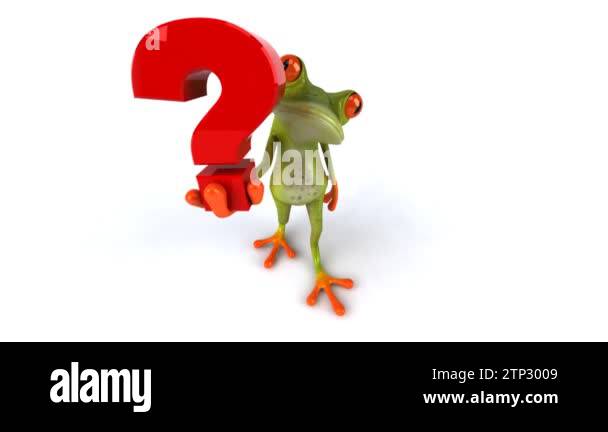 Fun frog with question mark Stock Video Footage - Alamy