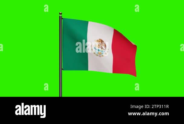 3D Rendered Mexico National Flag Waving Animation with Realistic Wind ...
