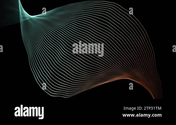 Animated Modern parallel lines abstract shape with wavy pattern on ...