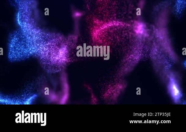 Abstract cloud of glowing dust particles and dots, particle stream ...