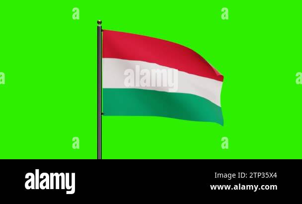 3D Rendered Hungary National Flag Waving Animation with Realistic Wind ...