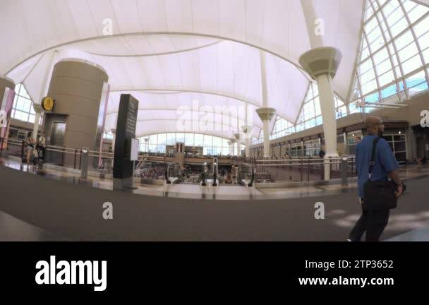 TSA lines at Denver International Airport, Colorado Stock Video Footage ...