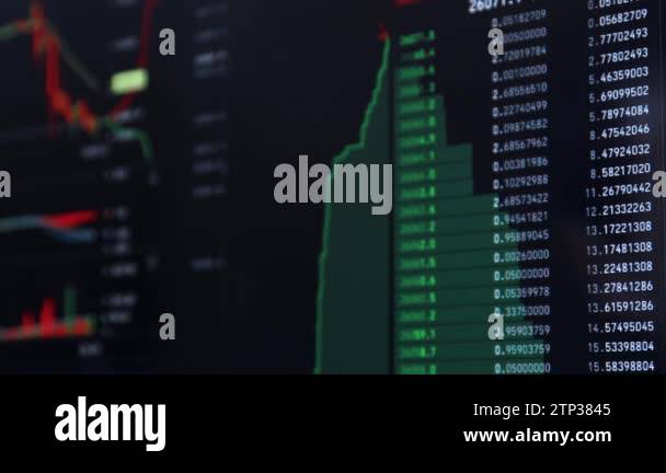 Stock Market Chart. Stock market data on LED display . concept High ...