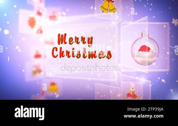 Merry Christmas Happy New Year Spinning Carousel 4K Loop features a ...