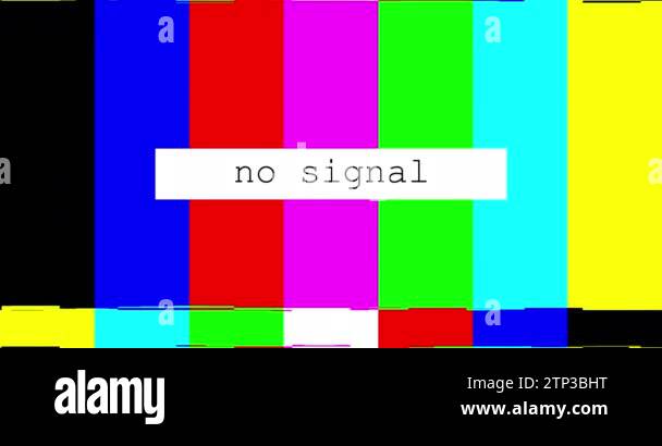 TV screen saver no signal with vertical colored lines and using the ...