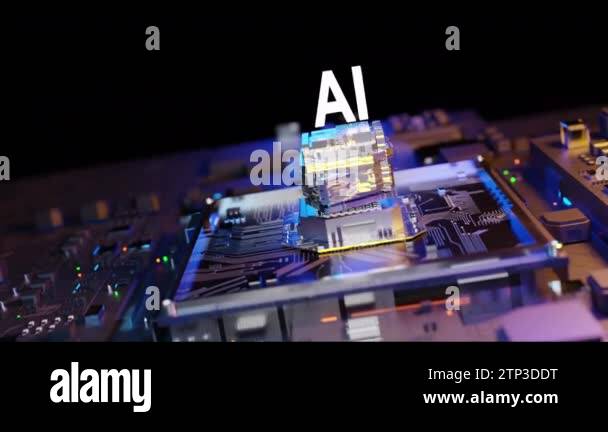 AI text Artificial Intelligence technology concept with random rotation ...