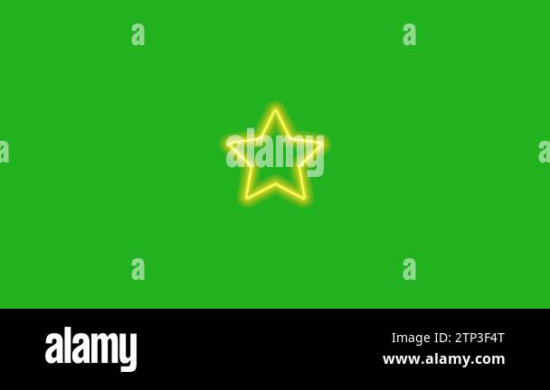 Yellow star blinking on and off on green screen background Stock Video ...