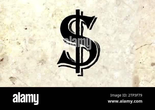 drawn grunge dollar sign letter cartoon handmade animation seamless ...