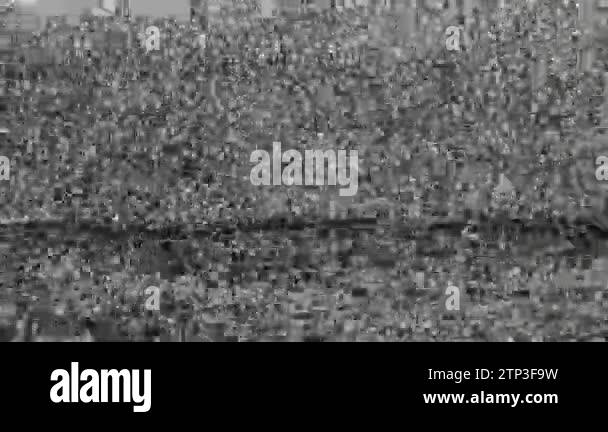 TV screen no signal, static noise and TV static fill the screen (Loop ...