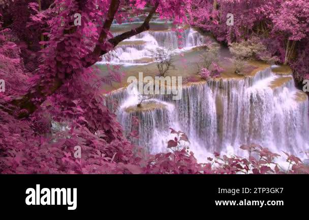 Beautiful waterfall in the national park forest at Huai Mae Khamin ...