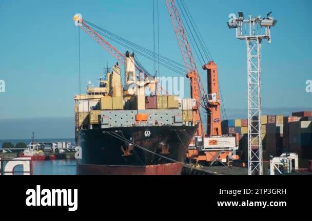 Container ship loading ship dock Stock Videos & Footage - HD and 4K ...