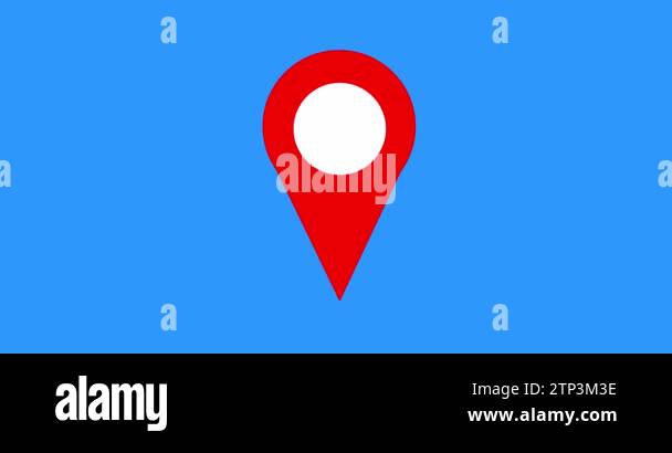 Location marker 2D animation in 4K Alpha channel. Pinpointer marked on ...