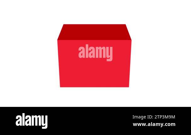 Abstract red cube that turns into a round face changes its emotions and ...