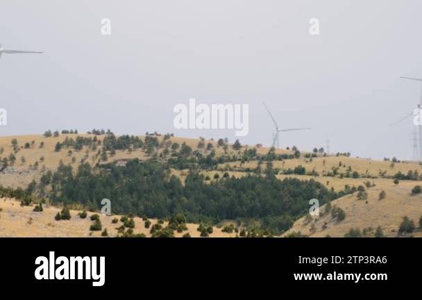 Wind power station. Wind turbines on wind farm in Mostar, Bosnia and ... Wind power station. Wind turbines on wind farm in Mostar, Bosnia and ...