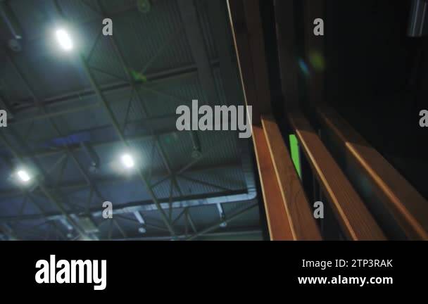 Door frame of hall leading to sportsman lockers. Huge hockey arena ...