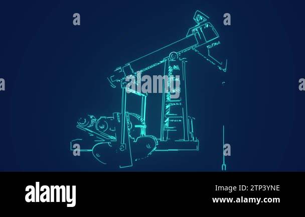 Oil extracting with drilling oil rig platform animation Stock Video ...